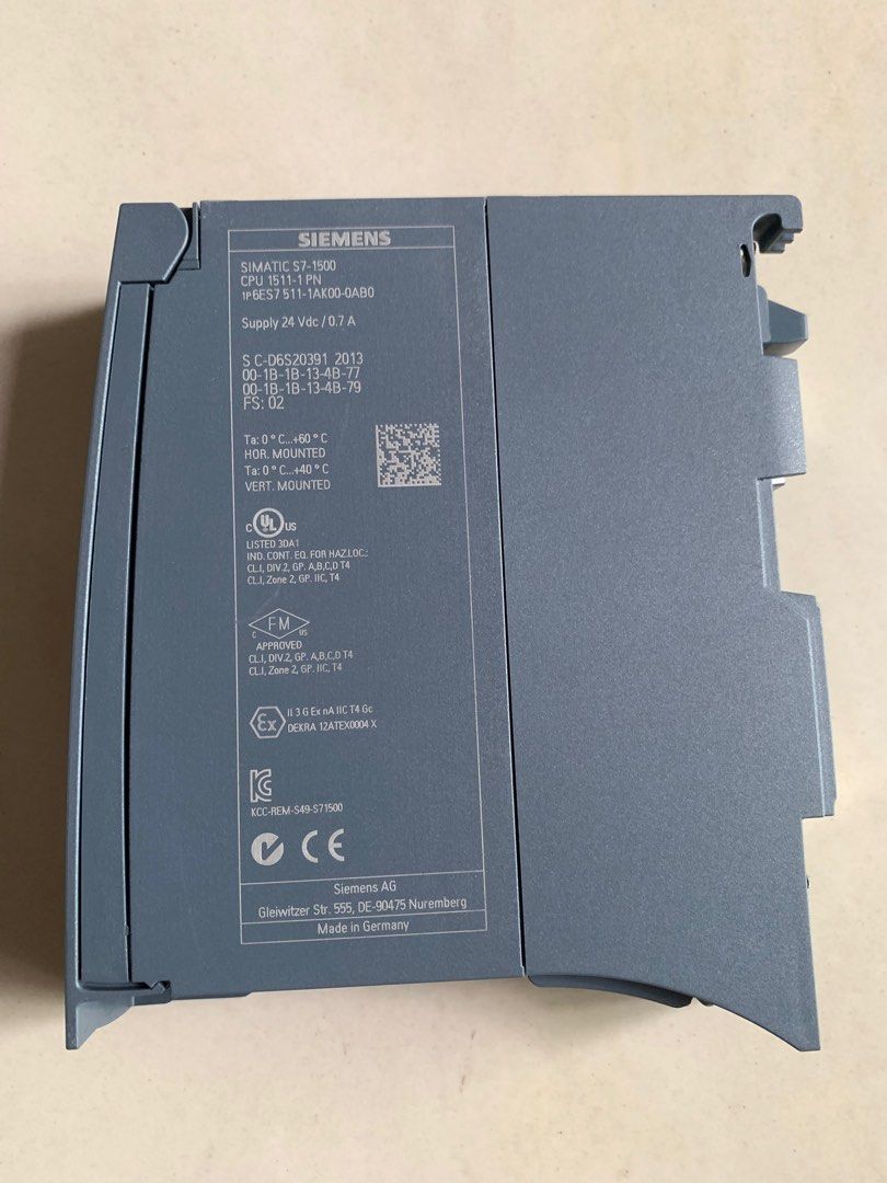 Siemens S7-1500 CPU 1511-1PN, Computers & Tech, Parts & Accessories ...