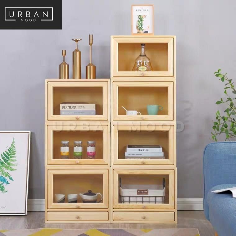 SOLDER Solid Wood Modular Display Cabinet, Furniture & Home Living ...