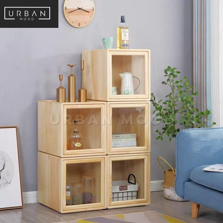 SOLDER Solid Wood Modular Display Cabinet, Furniture & Home Living ...