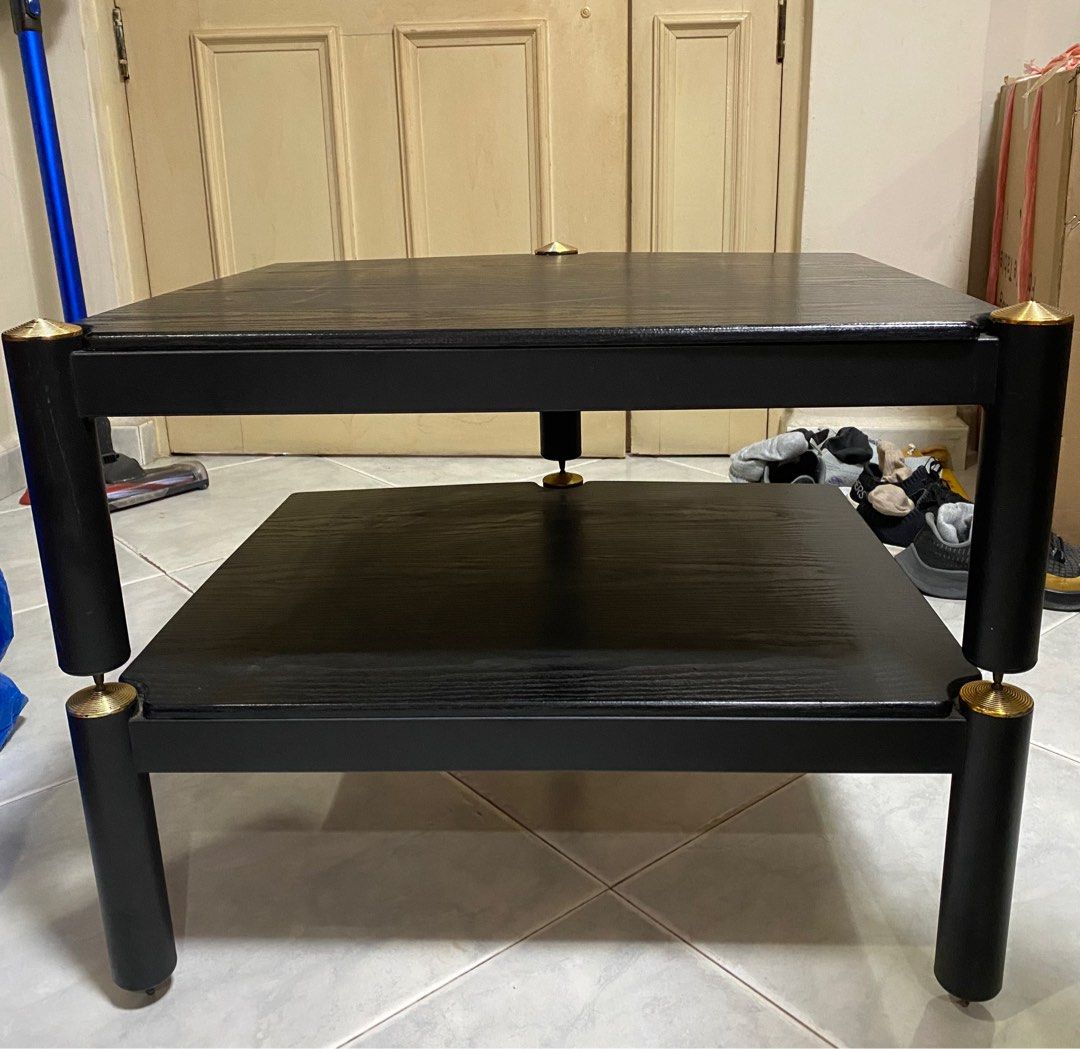 Stackable metal triangle racks with removable wooden boards in Black ...