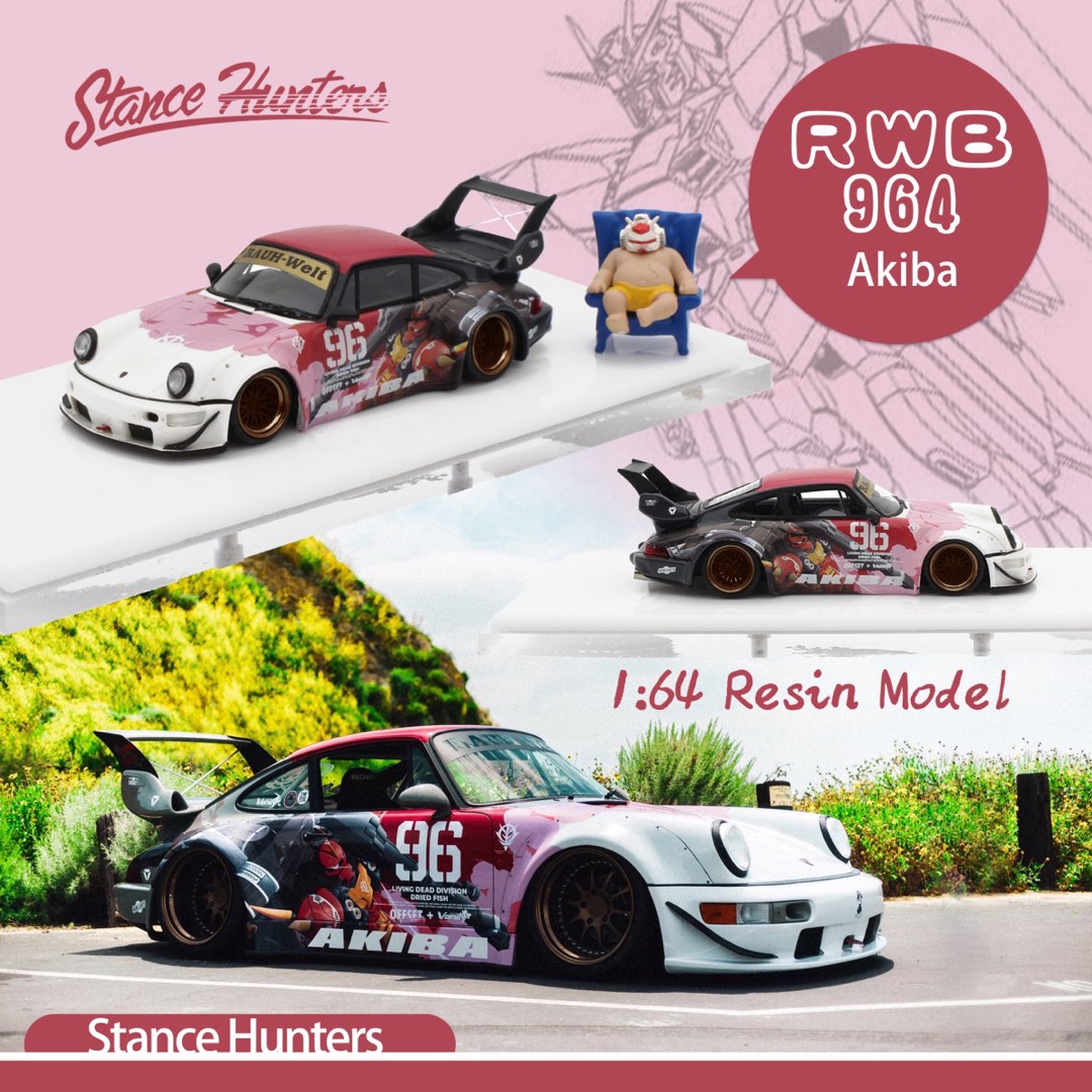 Stance Hunters 1/64 RWB 964 Akira GT Wing / Mini GT Inno64 Tarmac Works ...