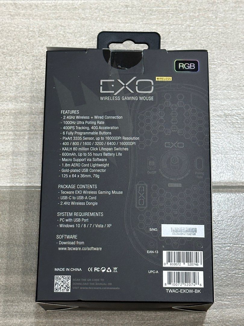Tecware EXO Wireless Gaming Mouse (BNIB), Computers & Tech, Parts ...