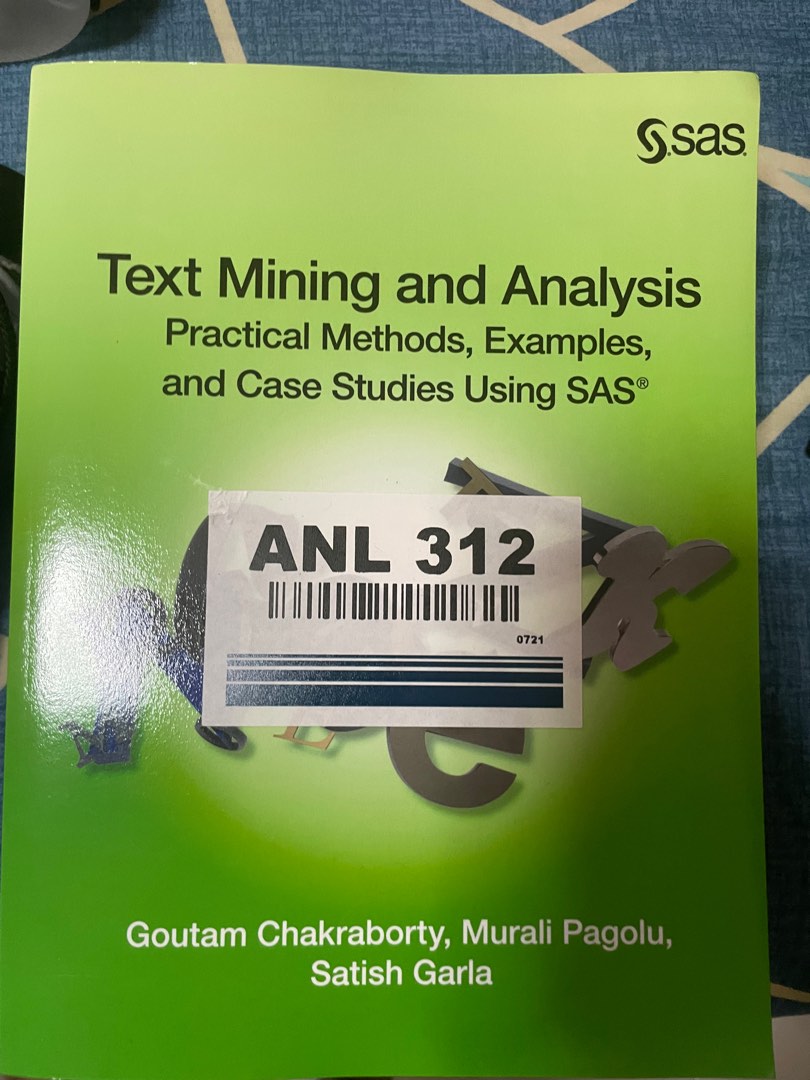 Text mining and analysis, practical methods examples and case studies using SAS, Hobbies & Toys ...