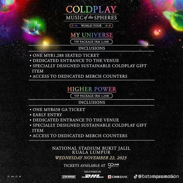 TICKET COLDPLAY, Tickets & Vouchers, Event Tickets on Carousell