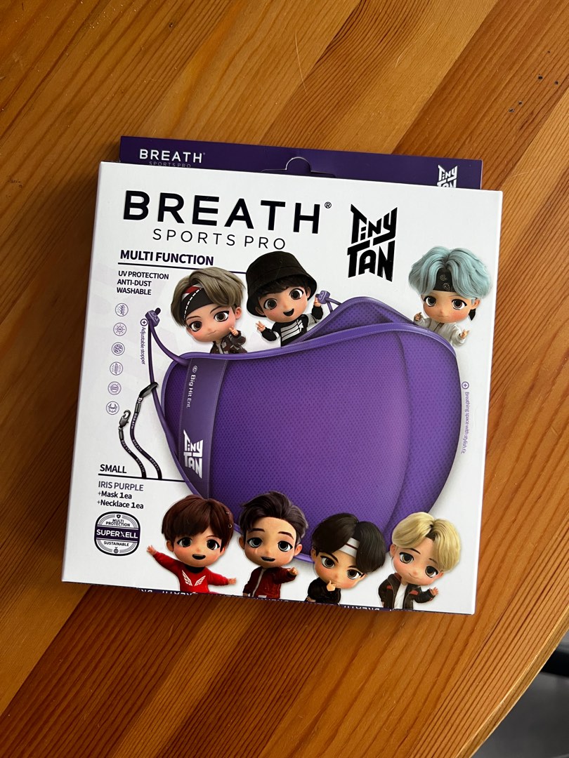 TINY TAN BREATH MASK BTS (Purple colour) UNOPENED, Health & Nutrition ...