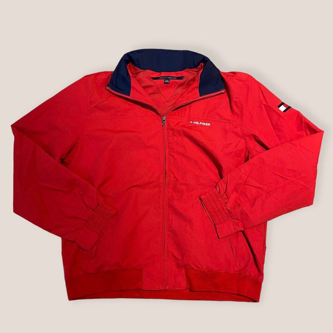 Tommy Hilfiger red Harrington jacket, Men's Fashion, Coats, Jackets and ...