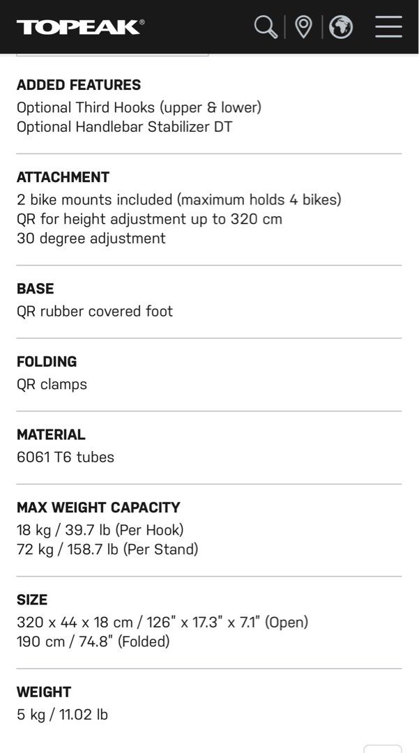 Topeak 單車天地柱, 運動產品, 單車及配件, 單車 - Carousell