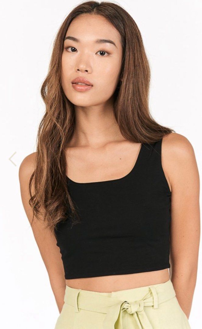 tova two way top in black, Women's Fashion, Tops, Sleeveless on Carousell