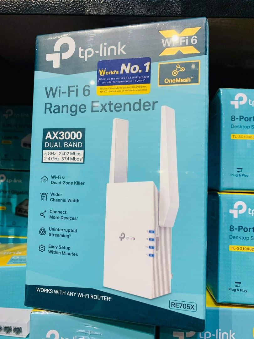 TP-Link RE705X AX3000 Dual Band WiFi 6 Range Extender One Mesh ...