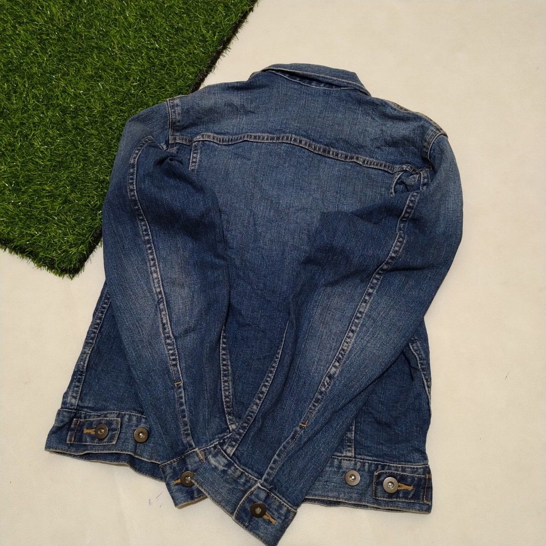 Trucker jeans uniqlo jaket denim second bekas preloved thrifting original branded casual, Fesyen ...