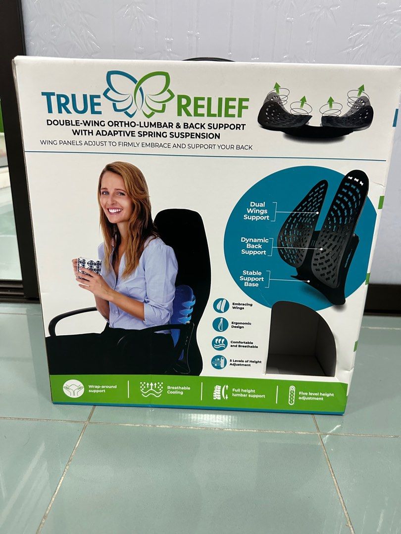 True Relief Double-wing Ortho-Lumbar and Back support with adaptive ...