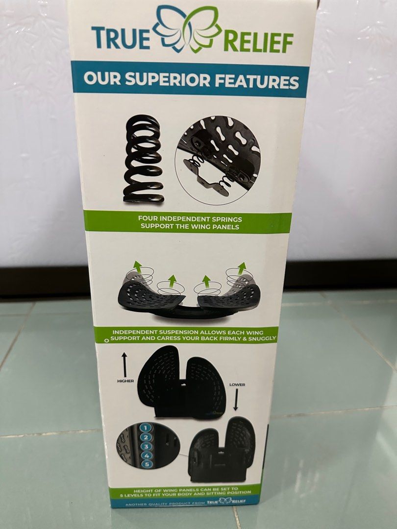 True Relief Double-wing Ortho-Lumbar and Back support with adaptive ...