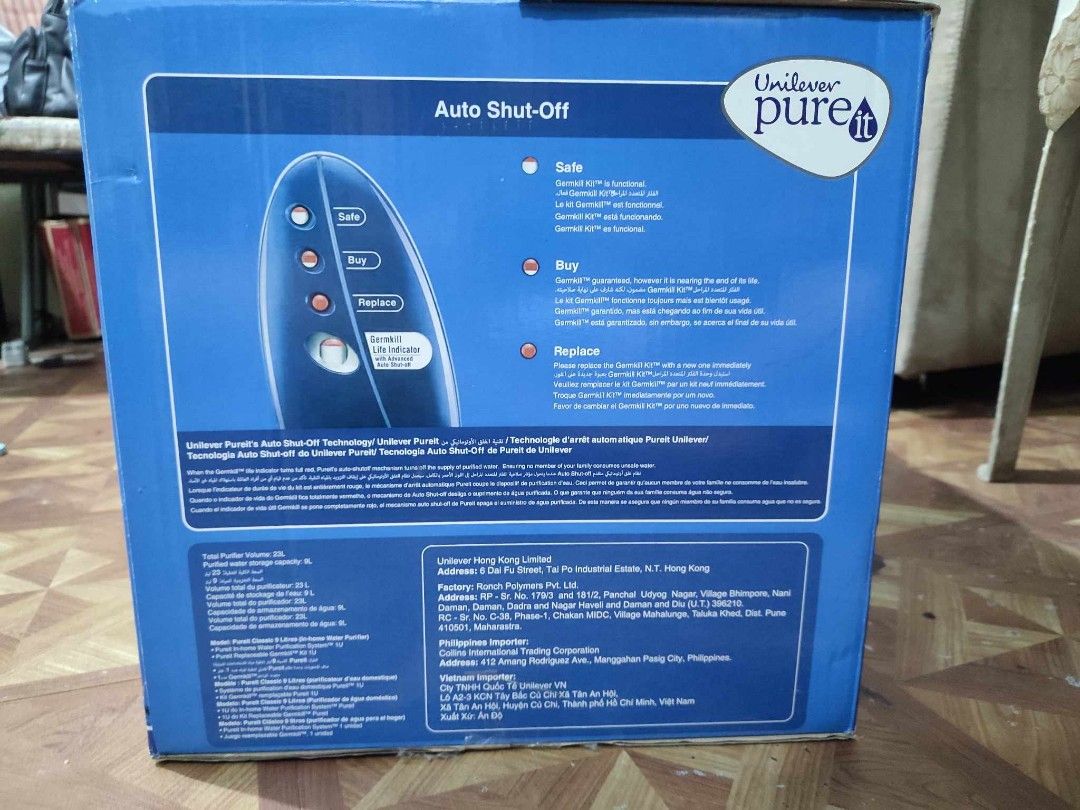 Unilever Pureit Classic 9L Water Purifier, TV & Home Appliances ...