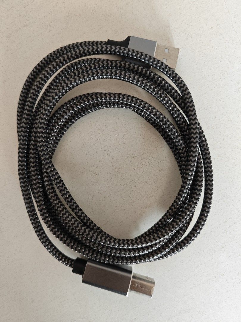 Usb B to USB a braided printer cable 2 meter, Computers & Tech, Parts ...