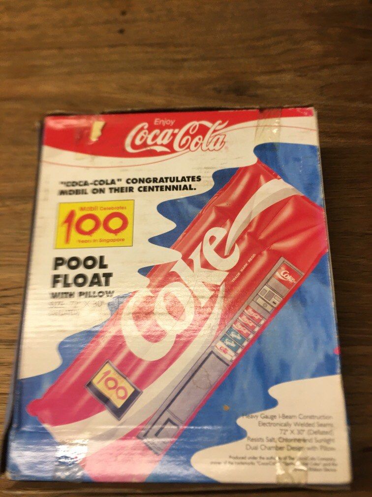 Vintage, Coca-Cola, coke, Mobil, 100 years in Singapore, pool float ...
