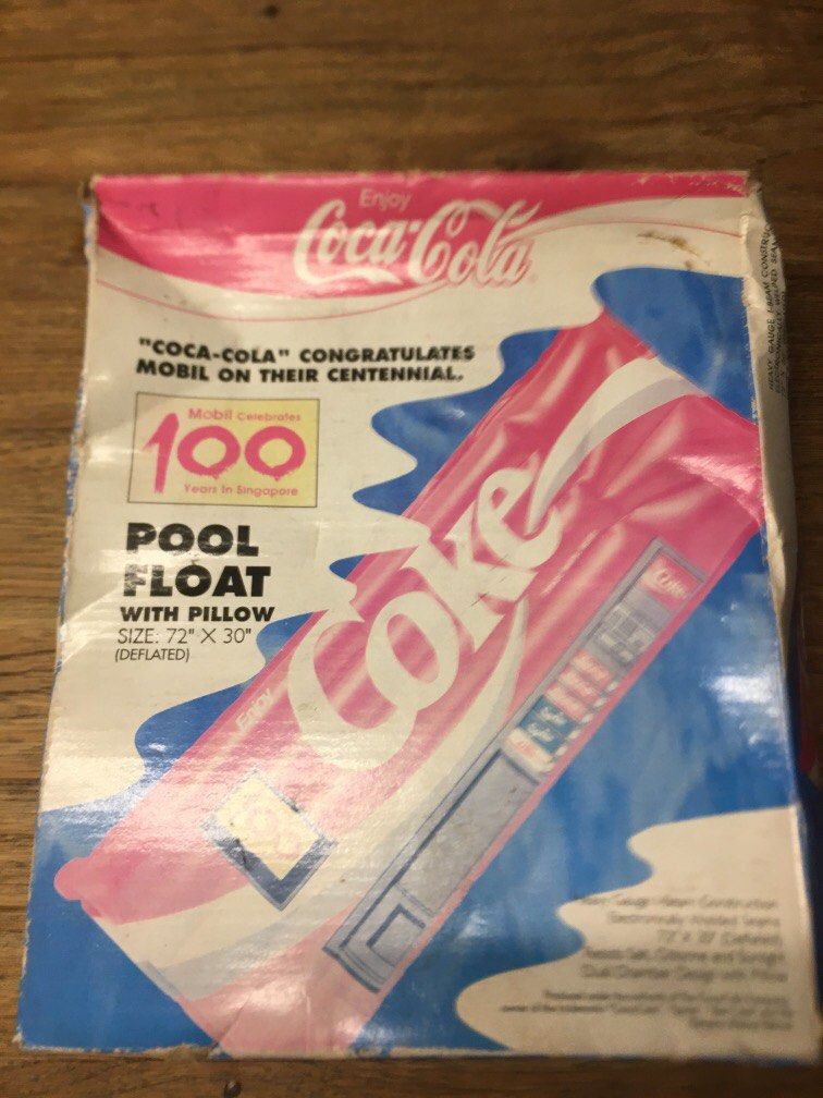 Vintage, Coca-Cola, coke, Mobil, 100 years in Singapore, pool float ...