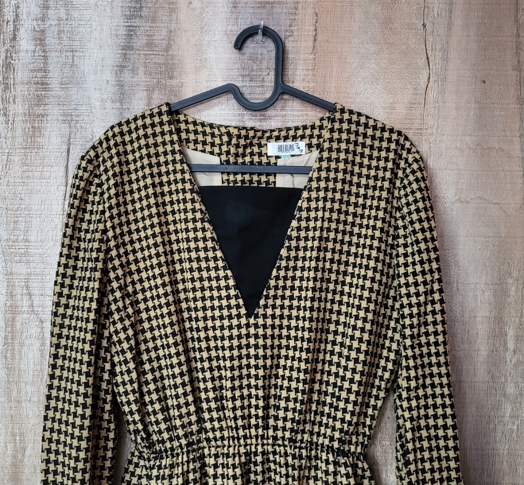Vintage Dress (Houndstooth Pattern), Women's Fashion, Dresses & Sets ...