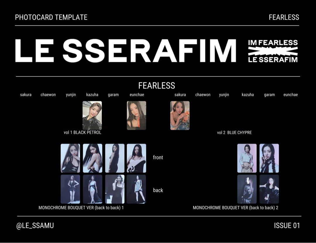wtb lesserafim fearless pc chaewon yunjin sakura kazuha eunchae garam ...