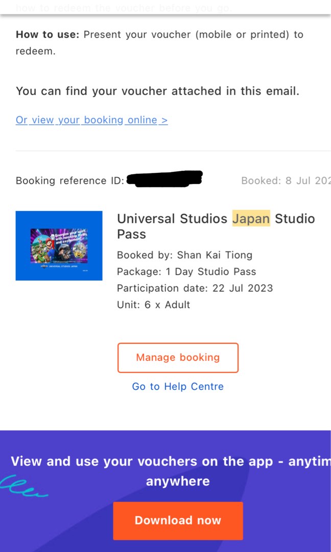WTS Universal Studio Japan (USJ) 6 Studio Pass C Tickets (22 July-19 Oct 2023), Tickets ...