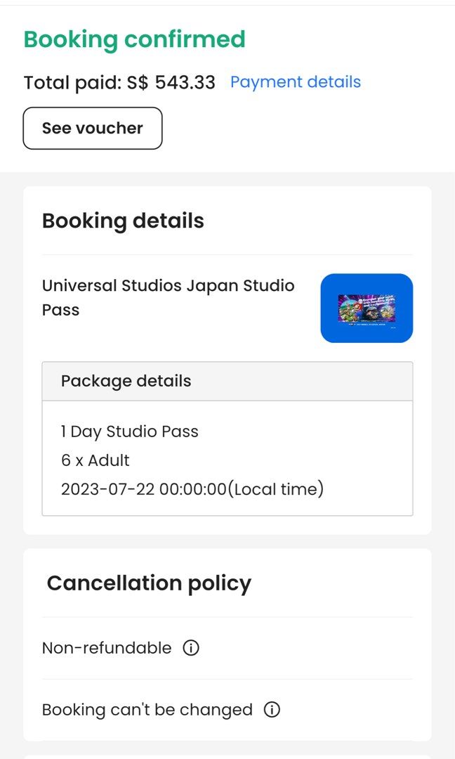 WTS Universal Studio Japan (USJ) 6 Studio Pass C Tickets (22 July-19 Oct 2023), Tickets ...