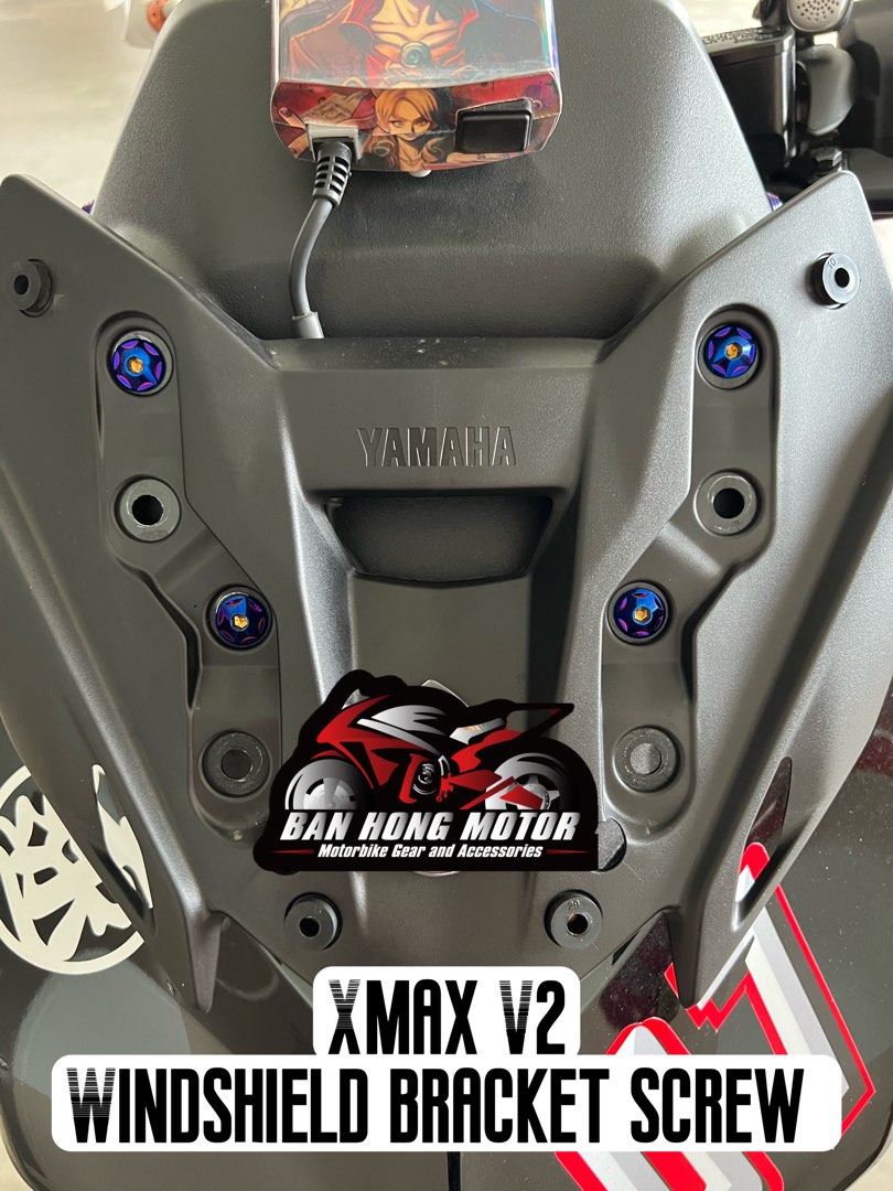 Xmax windshield bracket screw V1 V2 xmax 2023, Motorcycles, Motorcycle ...