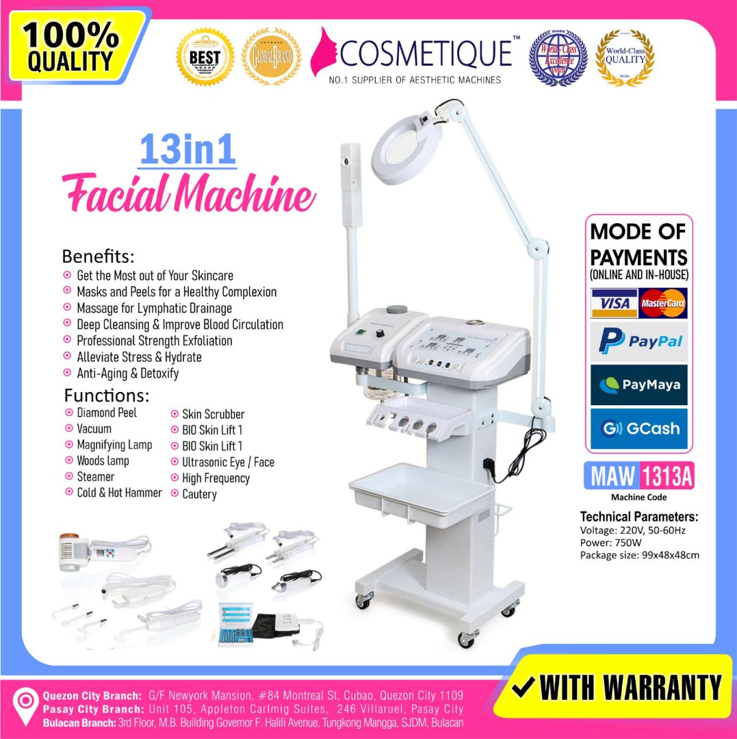 13IN1 Facial Machine with Cautery Hot and Cold Hammer with Warranty ...