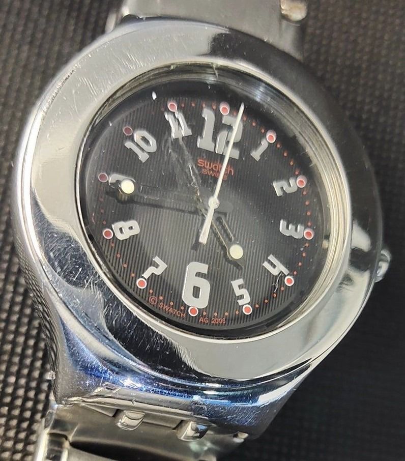 2005 Classic Swiss Made Swatch Irony Stainless Steel Black Dial Men's ...