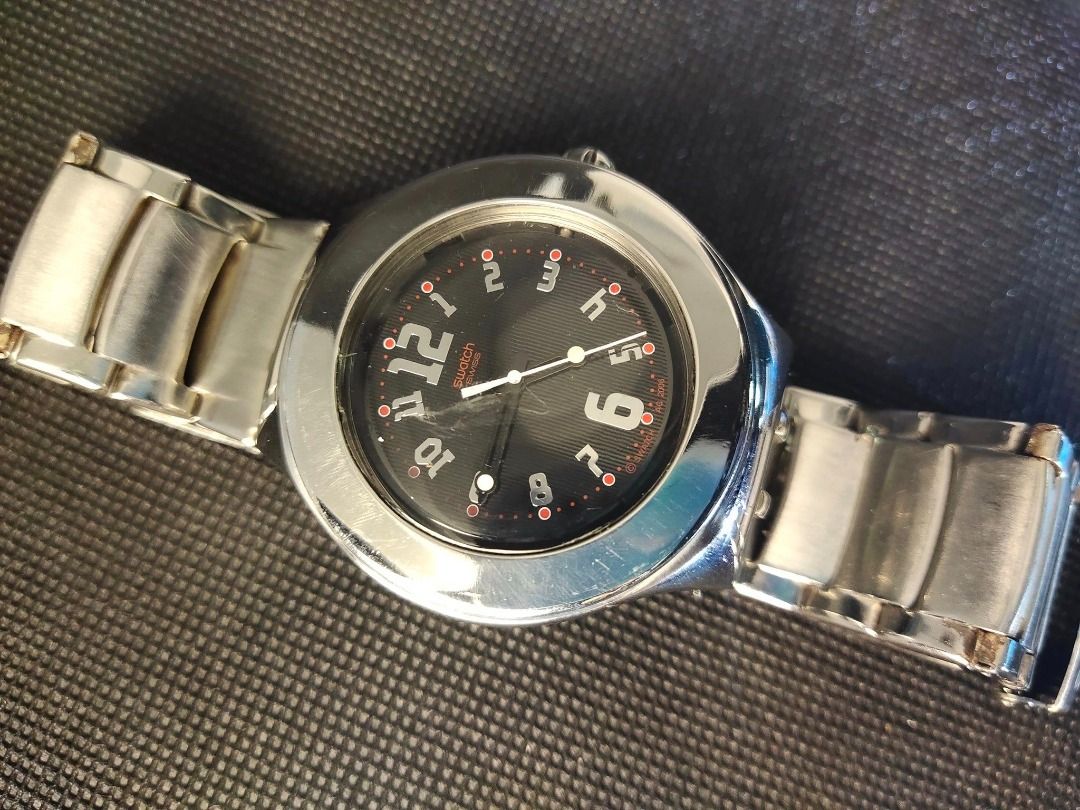 2005 Classic Swiss Made Swatch Irony Stainless Steel Black Dial Men's ...