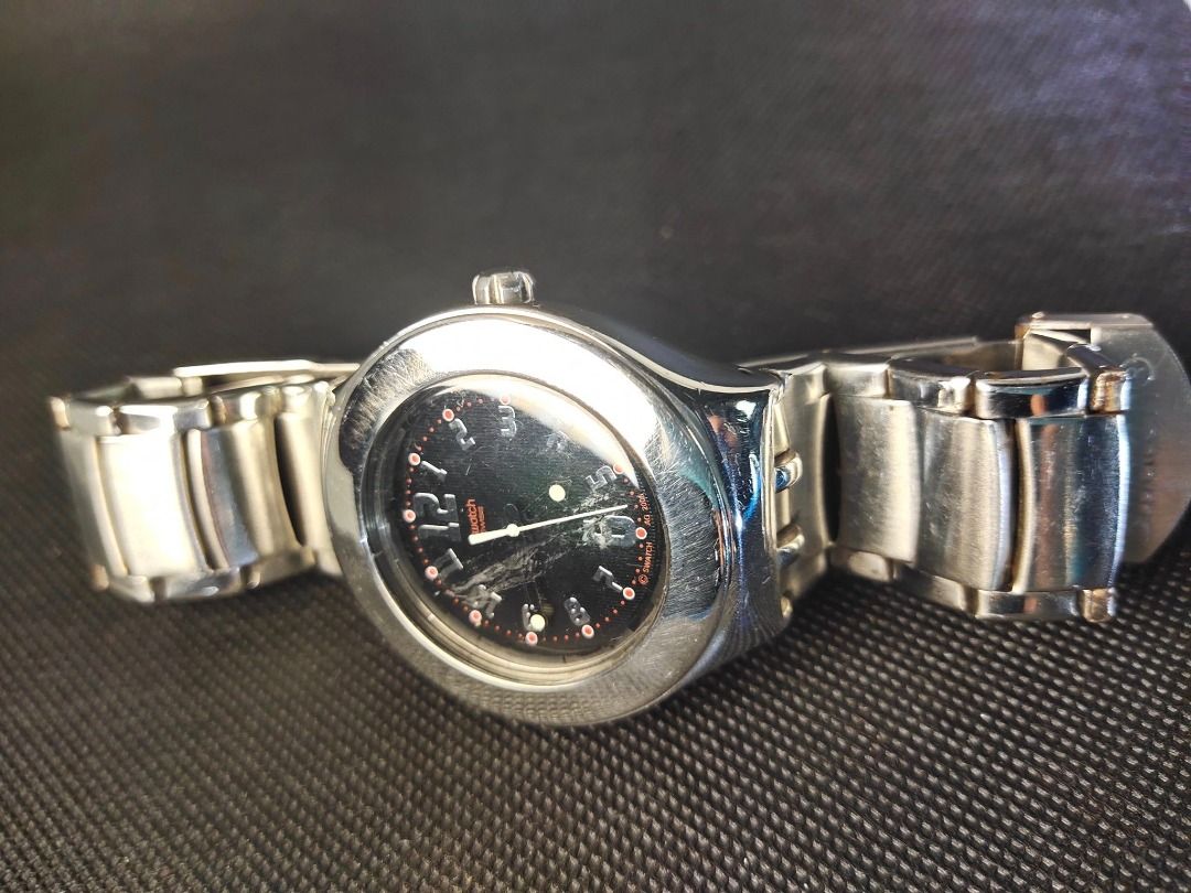 2005 Classic Swiss Made Swatch Irony Stainless Steel Black Dial Men's ...