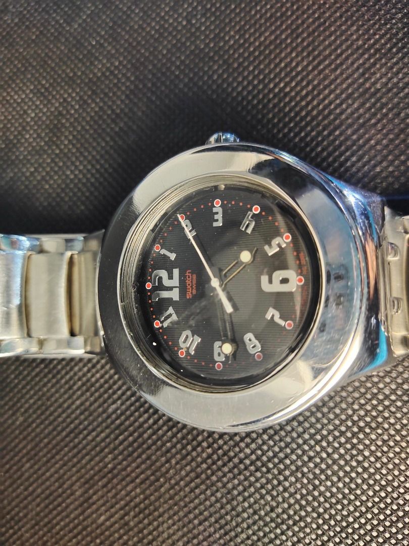 2005 Classic Swiss Made Swatch Irony Stainless Steel Black Dial Men's ...