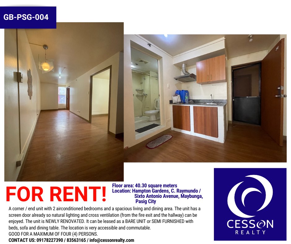 2 Bedroom Corner Unit in Hampton Gardens Pasig on Carousell