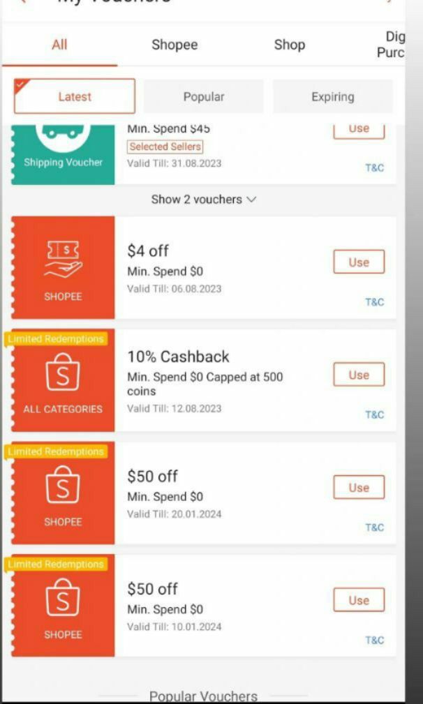 $50 SHOPEE Voucher, Tickets & Vouchers, Vouchers on Carousell