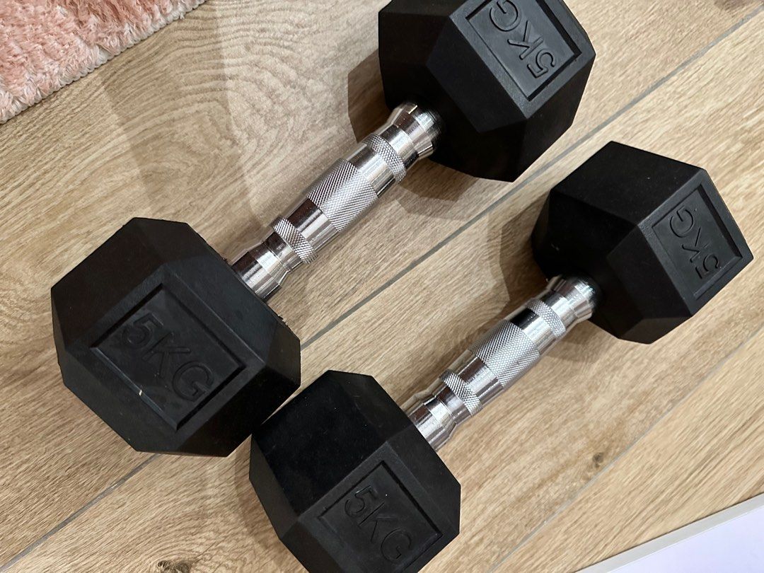 5 kg Dumbbells - a pair, Sports Equipment, Exercise & Fitness, Weights ...