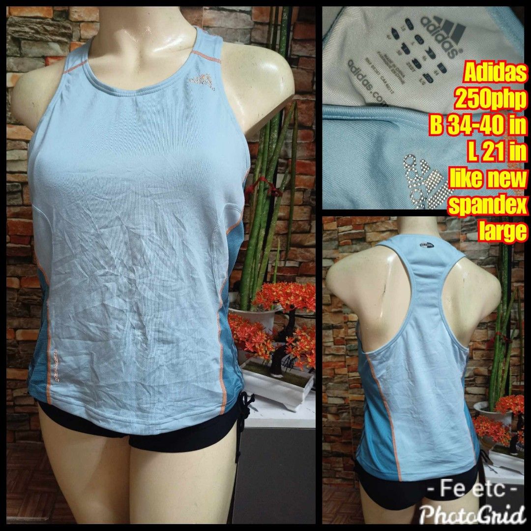 Adidas Light Blue Sports Top Spandex l on Carousell