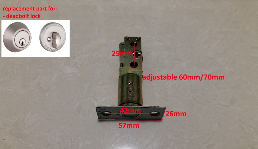 HDB Room Toilet Door Lock Latch and Deadbolt Door Lock Latch, Furniture ...