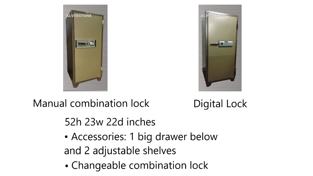 Alverstone Big Vault Fire Proof Safety Vault Manual Combination Lock or ...