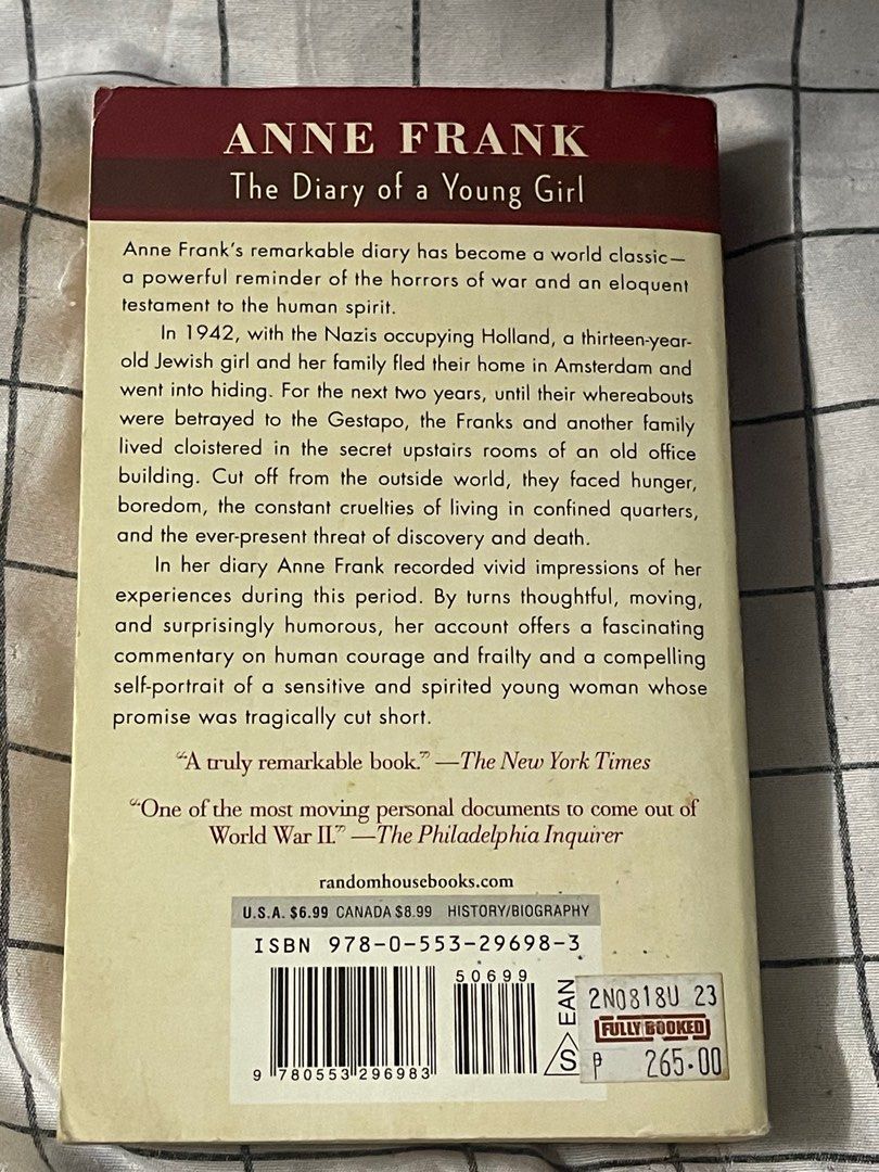 ANNE FRANK The Diary of a Young Girl With an introduction by Eleanor ...