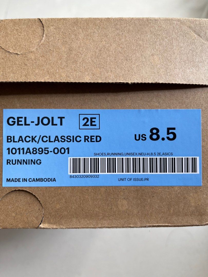 Asics Gel-Jolt Black/Classic Red Running Shoes, Men's Fashion, Footwear ...