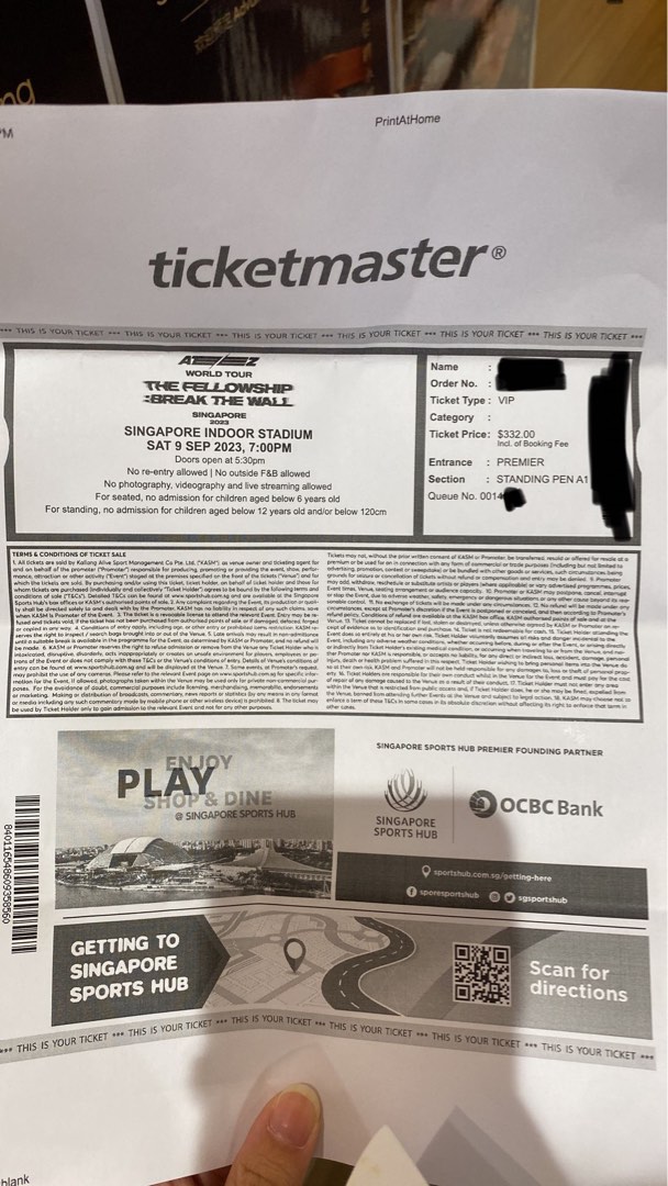 ATEEZ THE FELLOWSHIP VIP STANDING PEN A1, Tickets & Vouchers, Event Tickets on Carousell