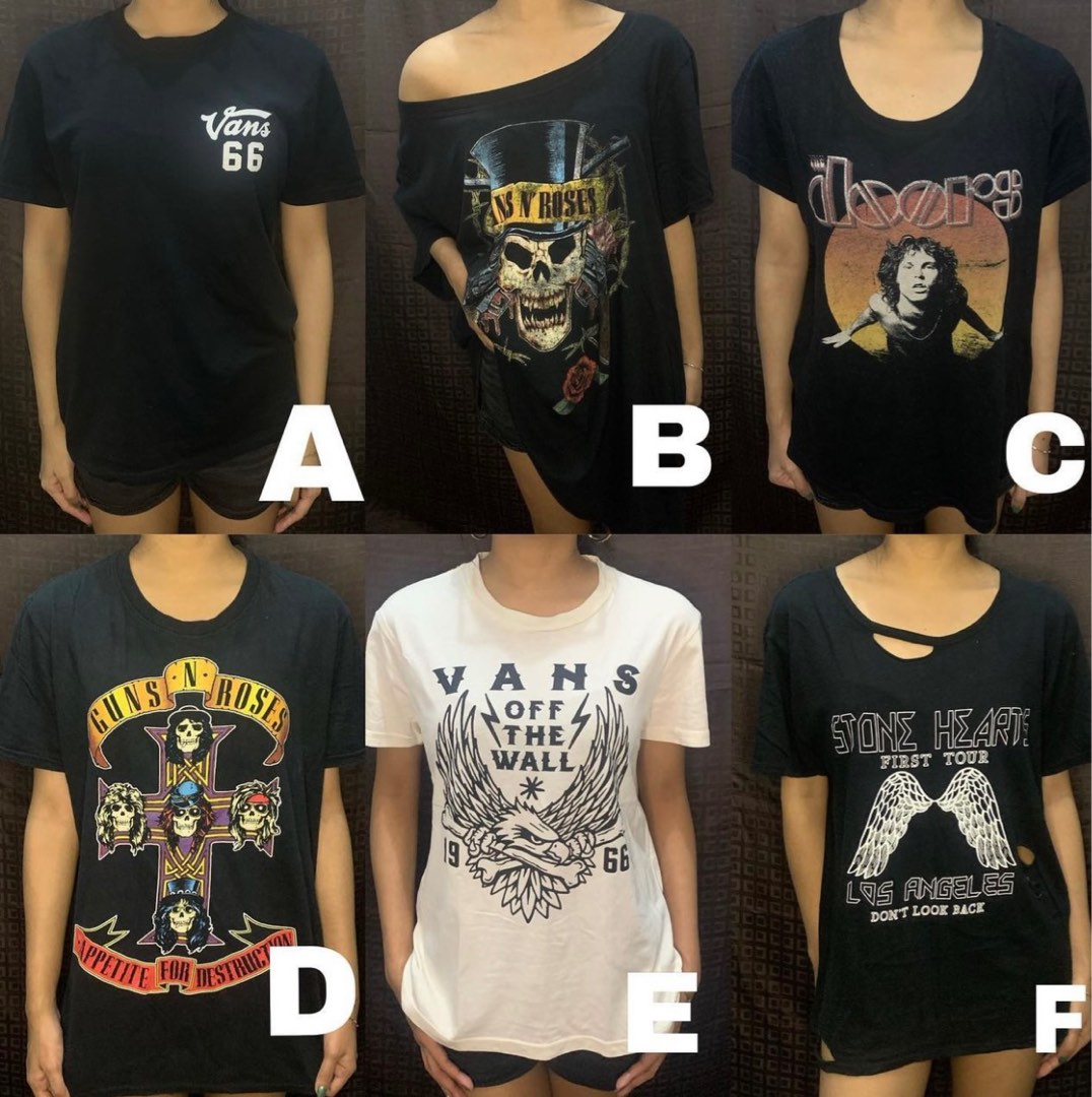 Skate brand Streetwear Band shirts Guns and Roses The Doors Tour Tee ...