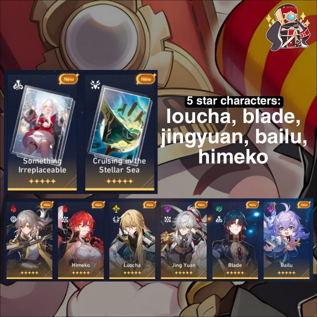 blade, jingyuan, loucha, bailu, himeko and two other five star ...