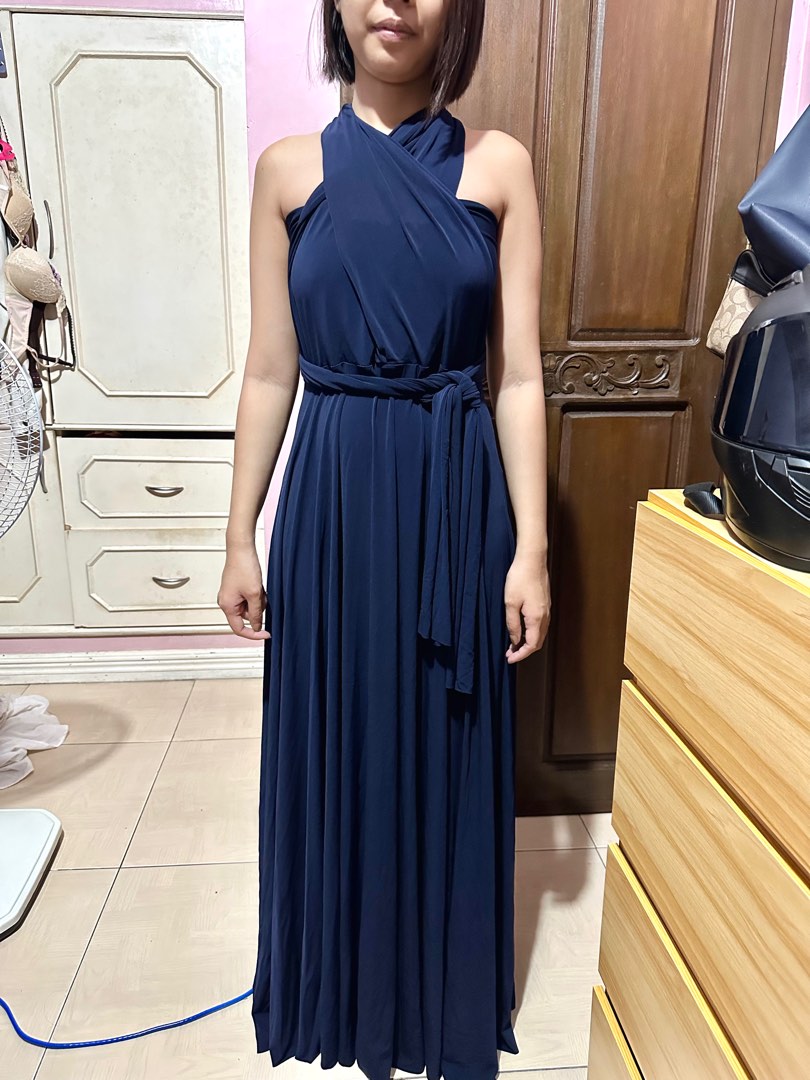 Blue infinity gown | Multi-ways gown, Women's Fashion, Dresses & Sets ...