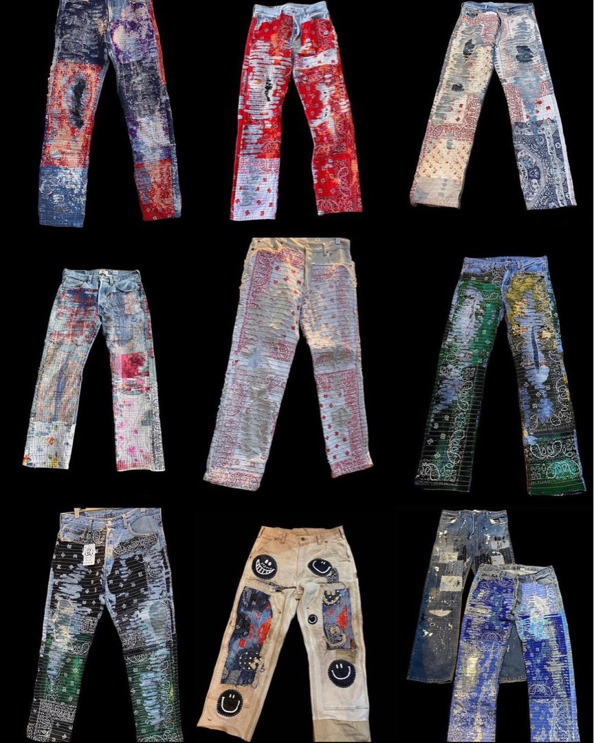 Boro Sashiko Custom Jeans Boro Artisan, Women's Fashion, Bottoms, Jeans ...