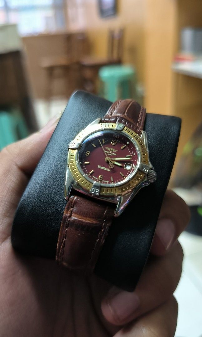 Breitling Ladies Watch with wine red dial, Women's Fashion, Watches ...