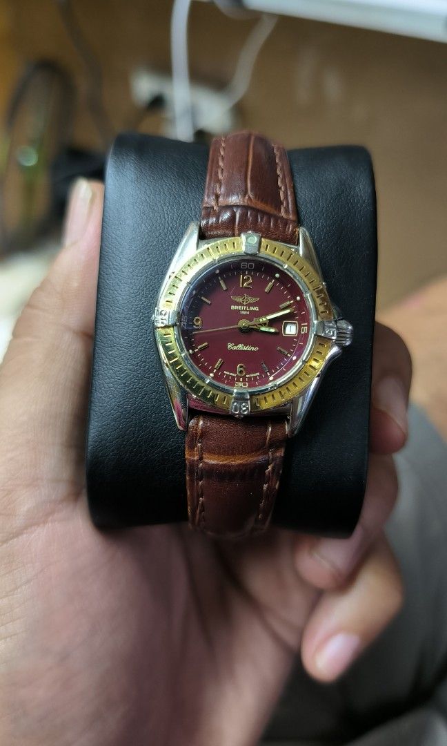 Breitling Ladies Watch with wine red dial, Women's Fashion, Watches ...