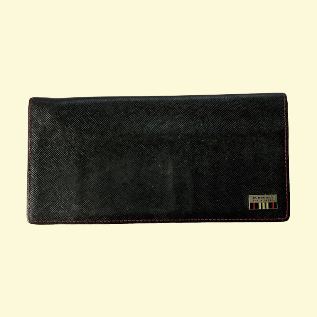 Burberry Black Label Saffiano Bifold Long Wallet, Luxury, Bags ...