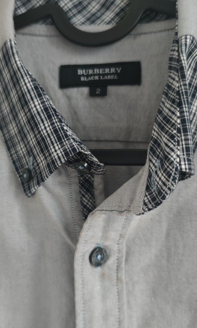 Burbery black label, Men's Fashion, Tops & Sets, Formal Shirts on Carousell