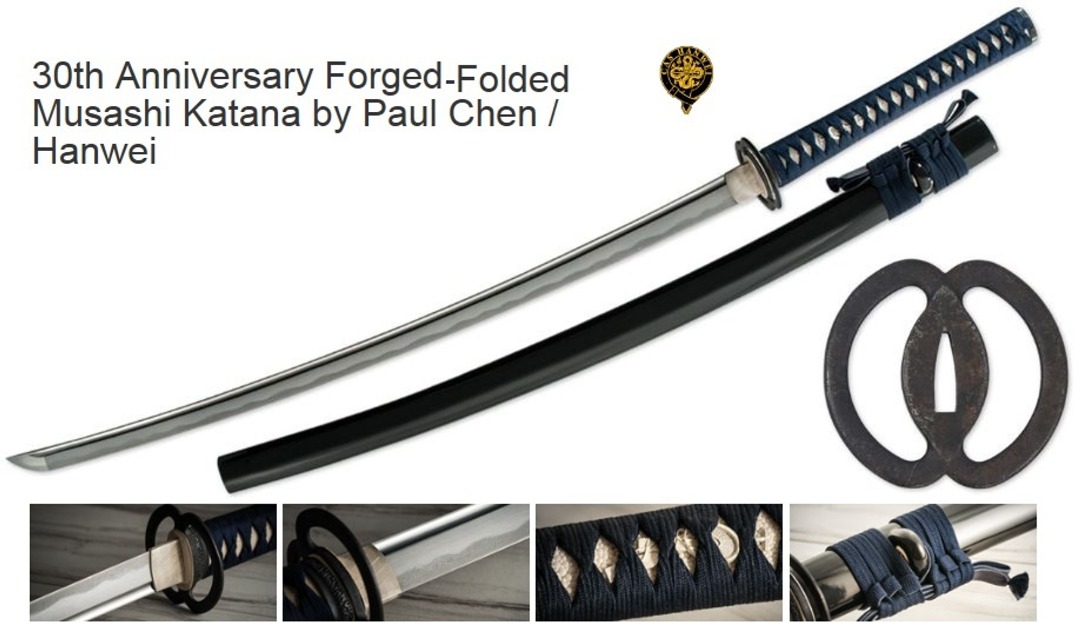CAS Hanwei 30th Anniversary Forge-Folded (K120C Powdered Steel) Musashi ...