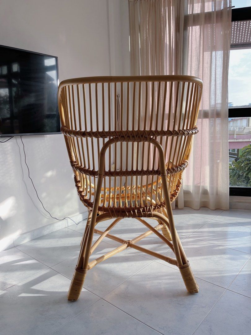 Castlery Mico Rattan Arm Chair and Castlery Rattan Stool (Set ...