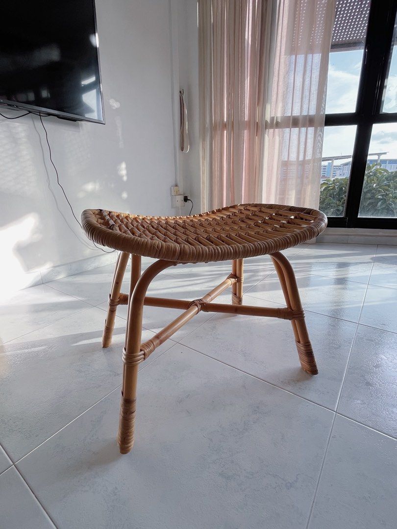Castlery Mico Rattan Arm Chair and Castlery Rattan Stool (Set ...